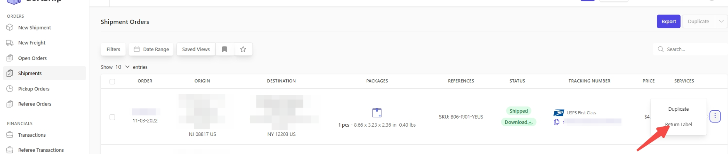 How to make a Return Label