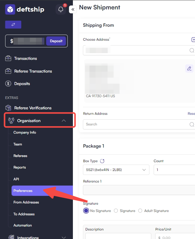 How to set the System and Shipper Preferences